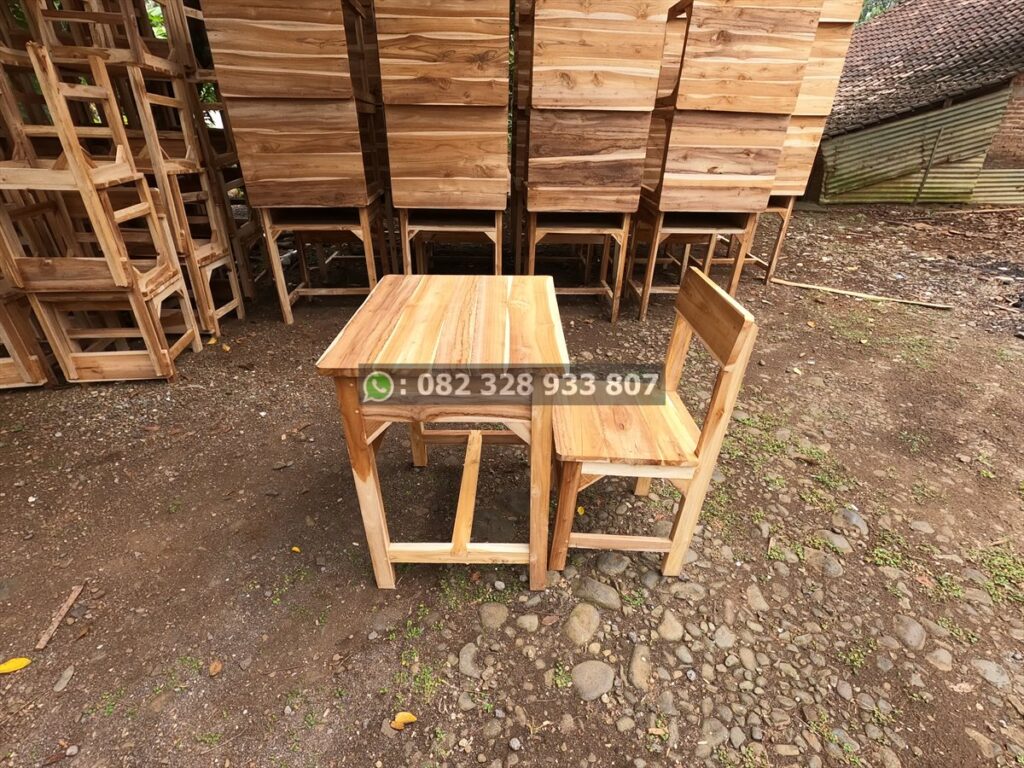 Kursi Meja Belajar Anak Sekolah kayu Jati Minimalis - Udin Furnitures